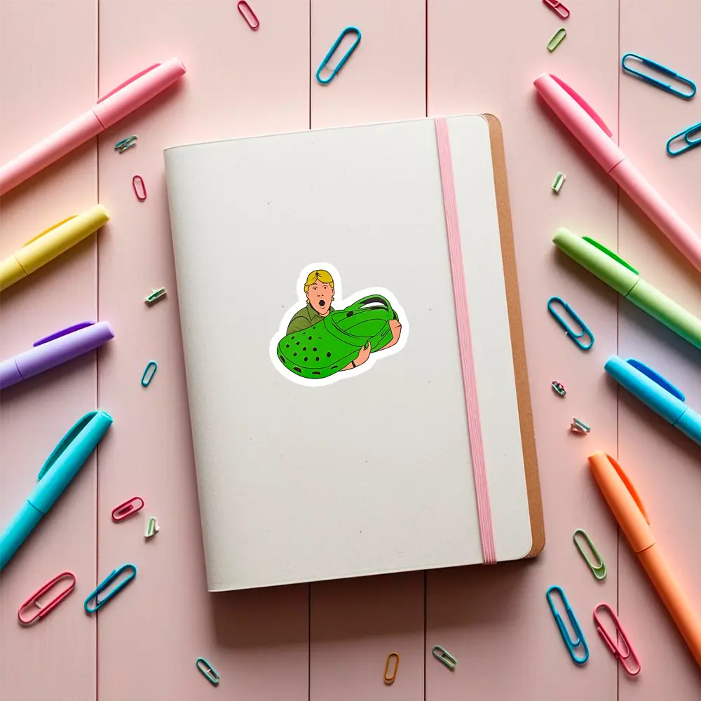 Sticker Steve Irwin & croc – MyStiki