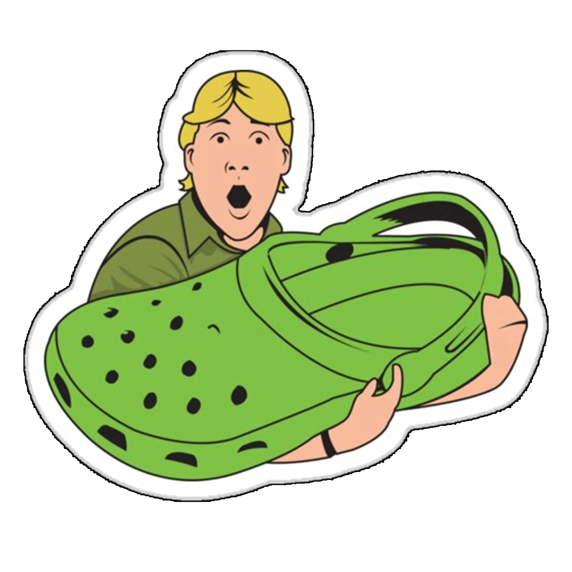 Sticker Steve Irwin & croc – MyStiki